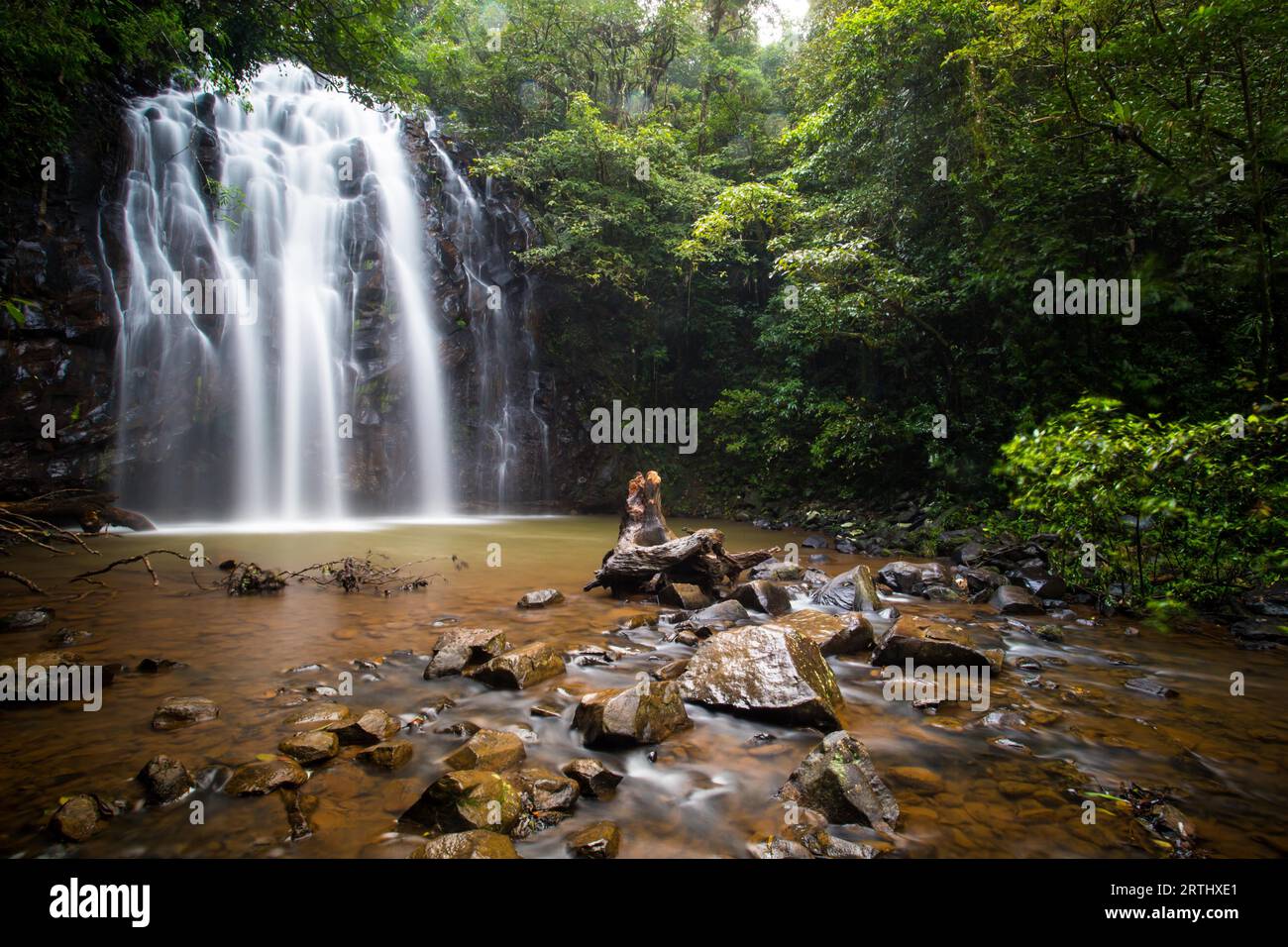 The famous Ellinjaa Falls waterfall in the Atherton Tablelands area of ...