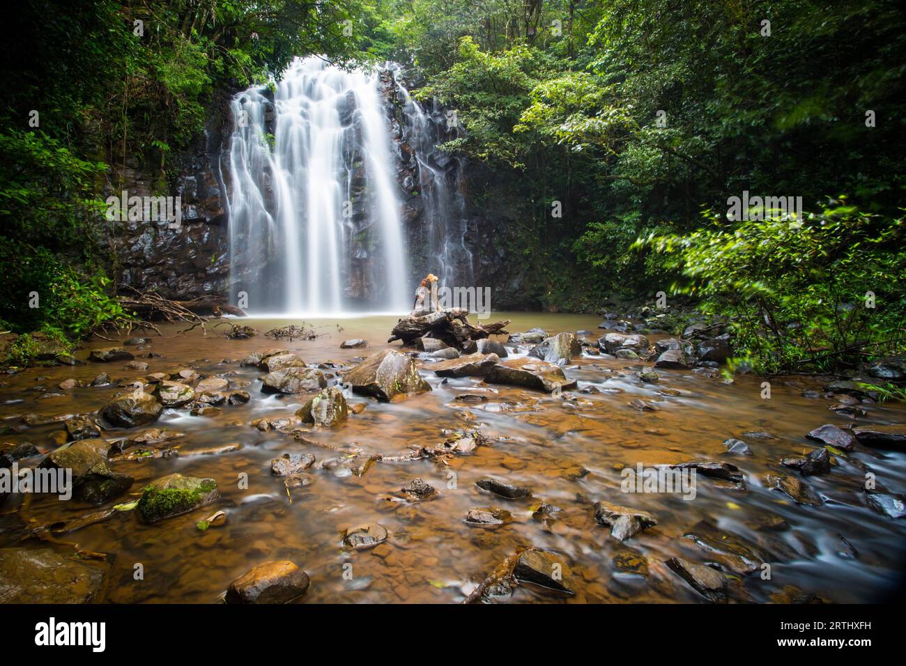 The famous Ellinjaa Falls waterfall in the Atherton Tablelands area of ...