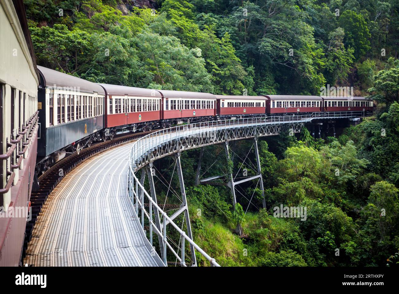 The famous Kuranda Scenic Railway near Cairns, Queensland, Australia ...