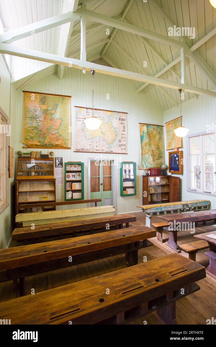 Herberton, Australia, Jul 3 2016: A vintage primary school classroom in ...