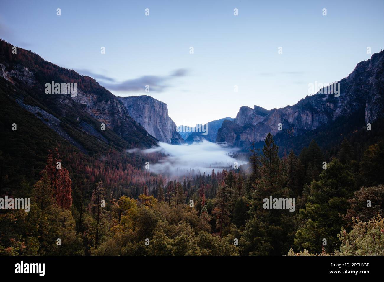 The iconic view of Yosemite Valley and the magnificent El Capitan in a ...