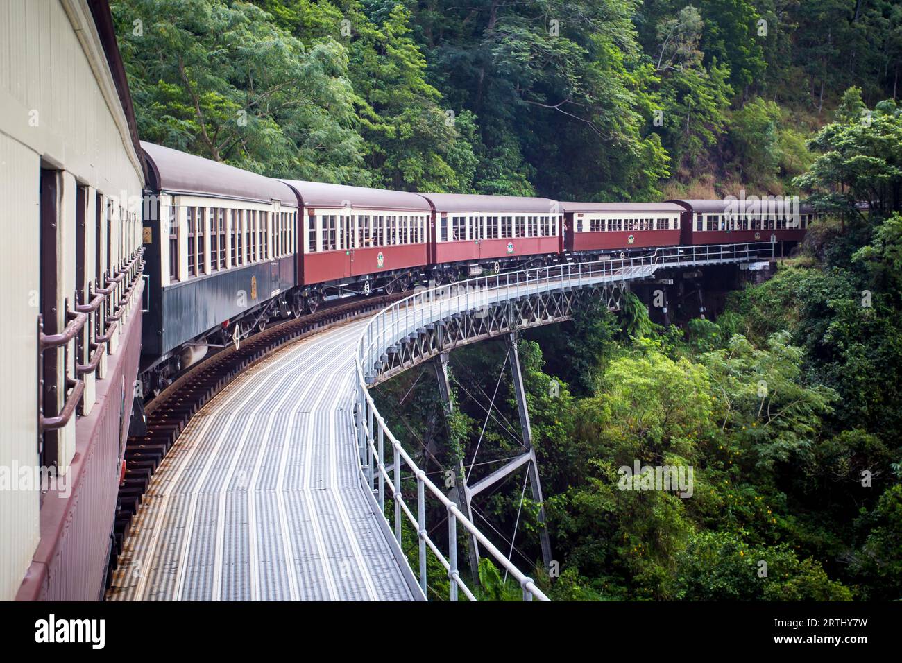 The famous Kuranda Scenic Railway near Cairns, Queensland, Australia ...