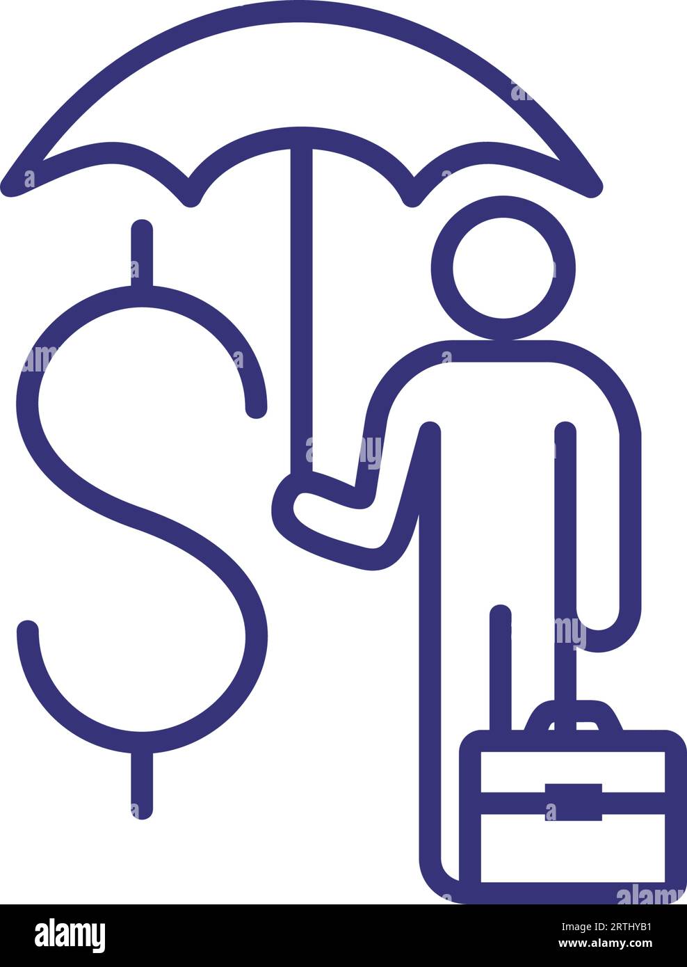 Protecting of money line icon Stock Vector Image & Art - Alamy
