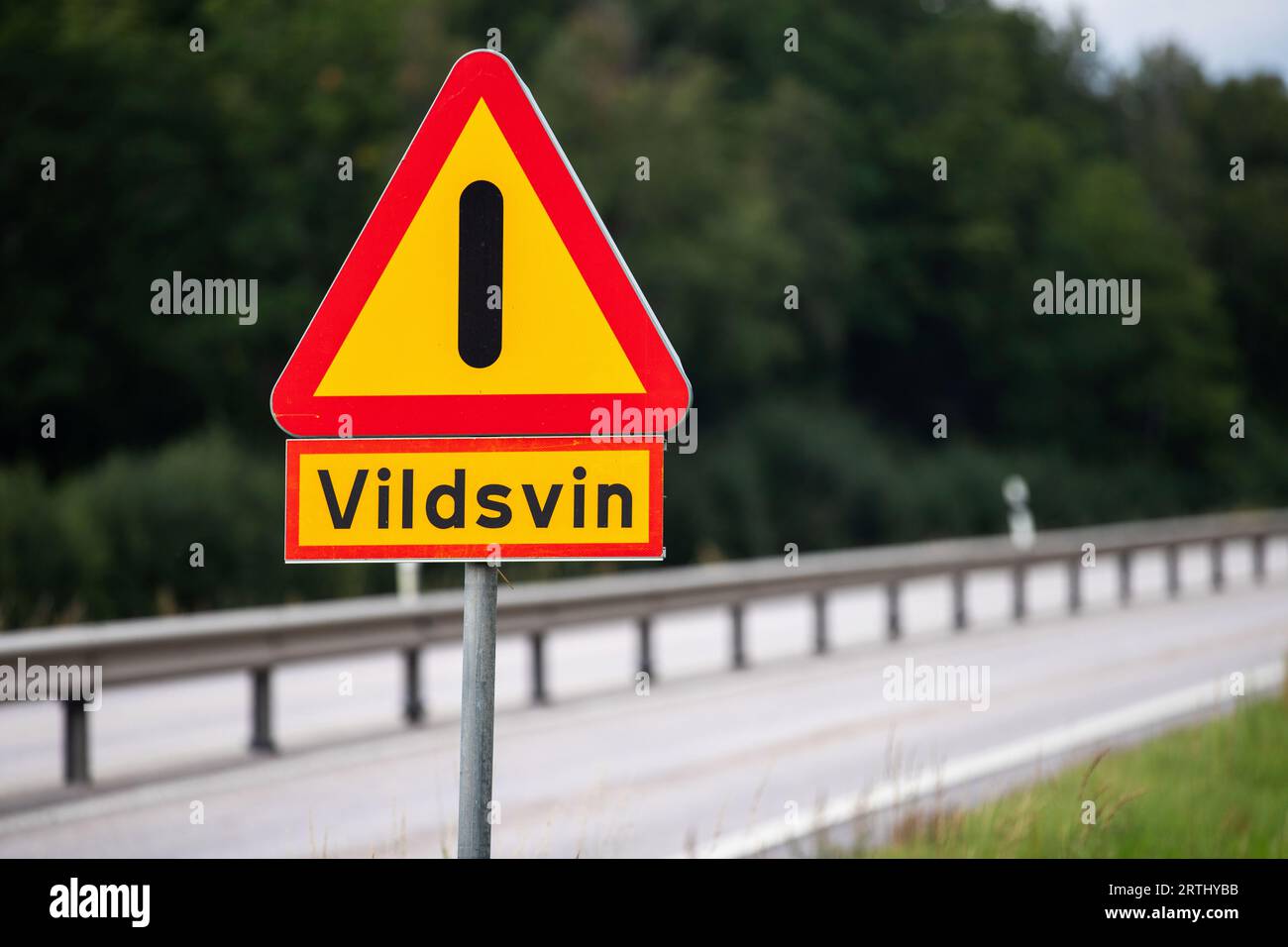 Wild boar warning sign hi-res stock photography and images - Alamy
