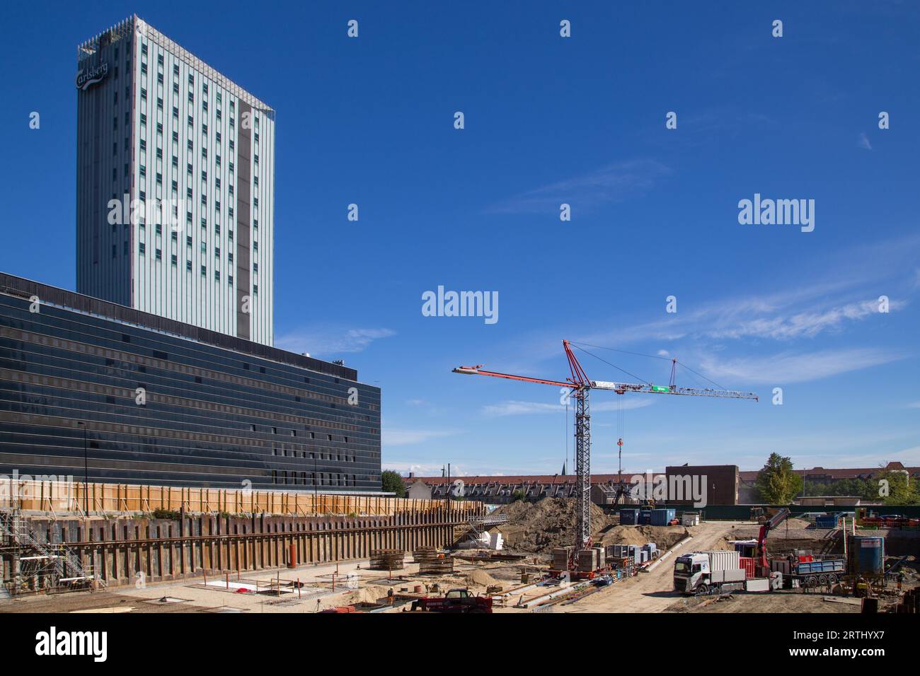 Copenhagen, Denmark, August 17, 2016: Construction site in the ...