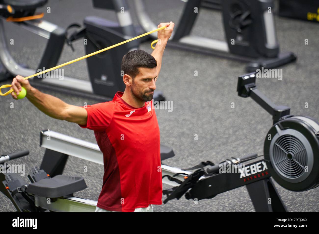 Novak Djokovic of Serbia practice in Valencia Davis Cup Finals, Group C ...
