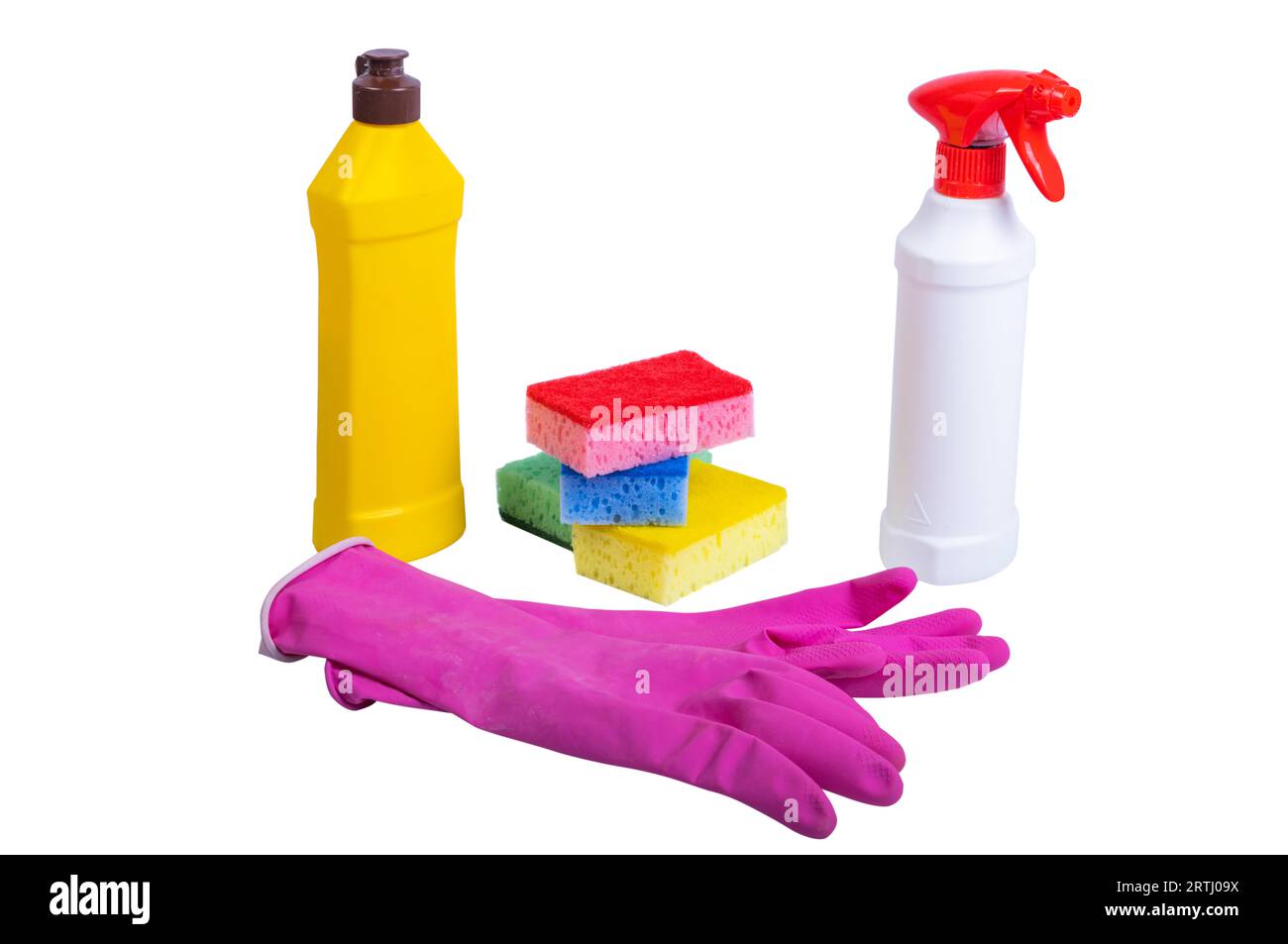 household chemicals for cleaning isolated on white background Stock ...