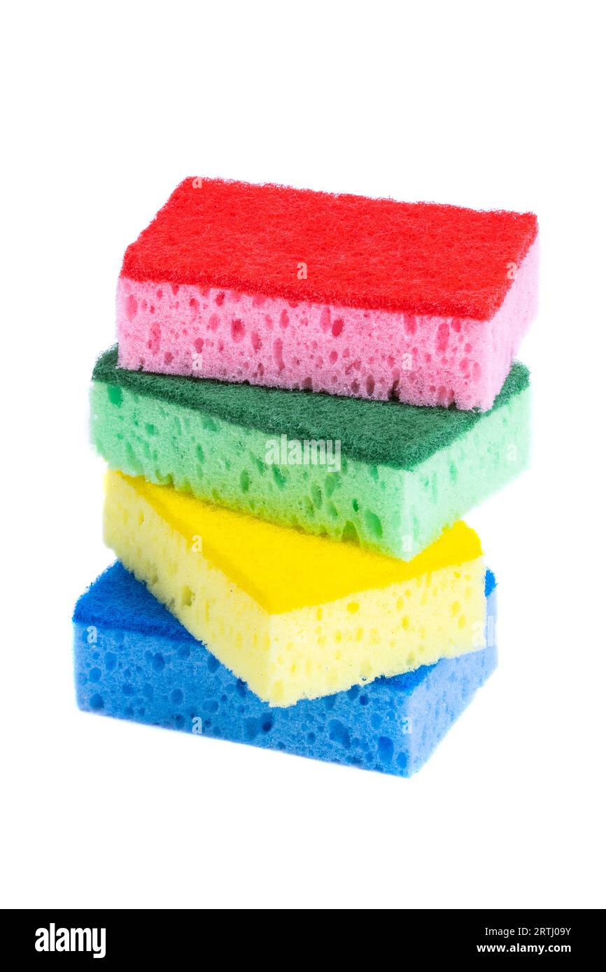 cleaning sponge isolated on white background Stock Photo - Alamy