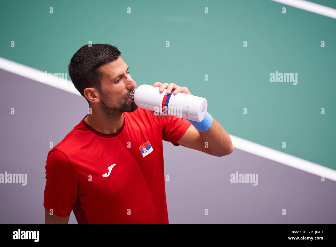 Novak Djokovic of Serbia practice in Valencia Davis Cup Finals, Group C ...