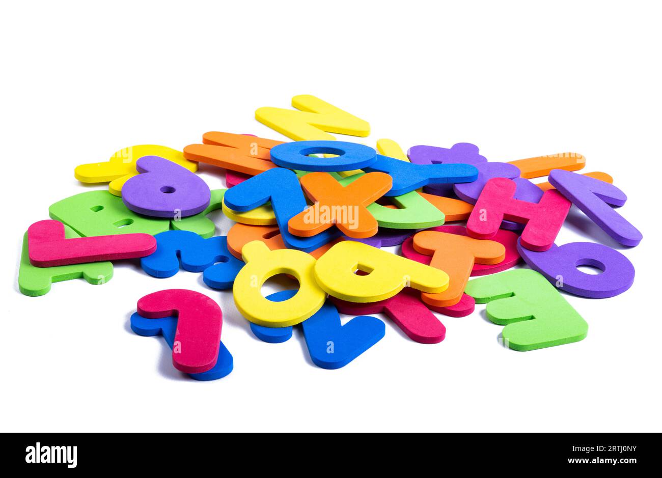 colored letters and numbers isolated on white background Stock Photo ...