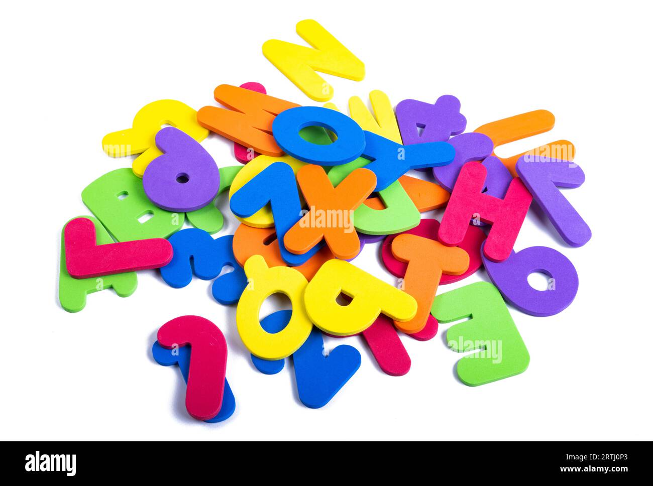 colored letters and numbers isolated on white background Stock Photo ...