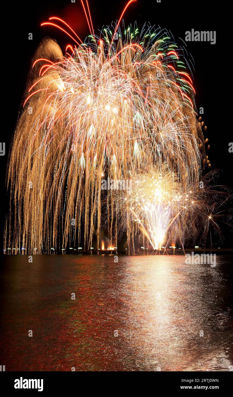 Summer fireworks on beach Stock Photo - Alamy