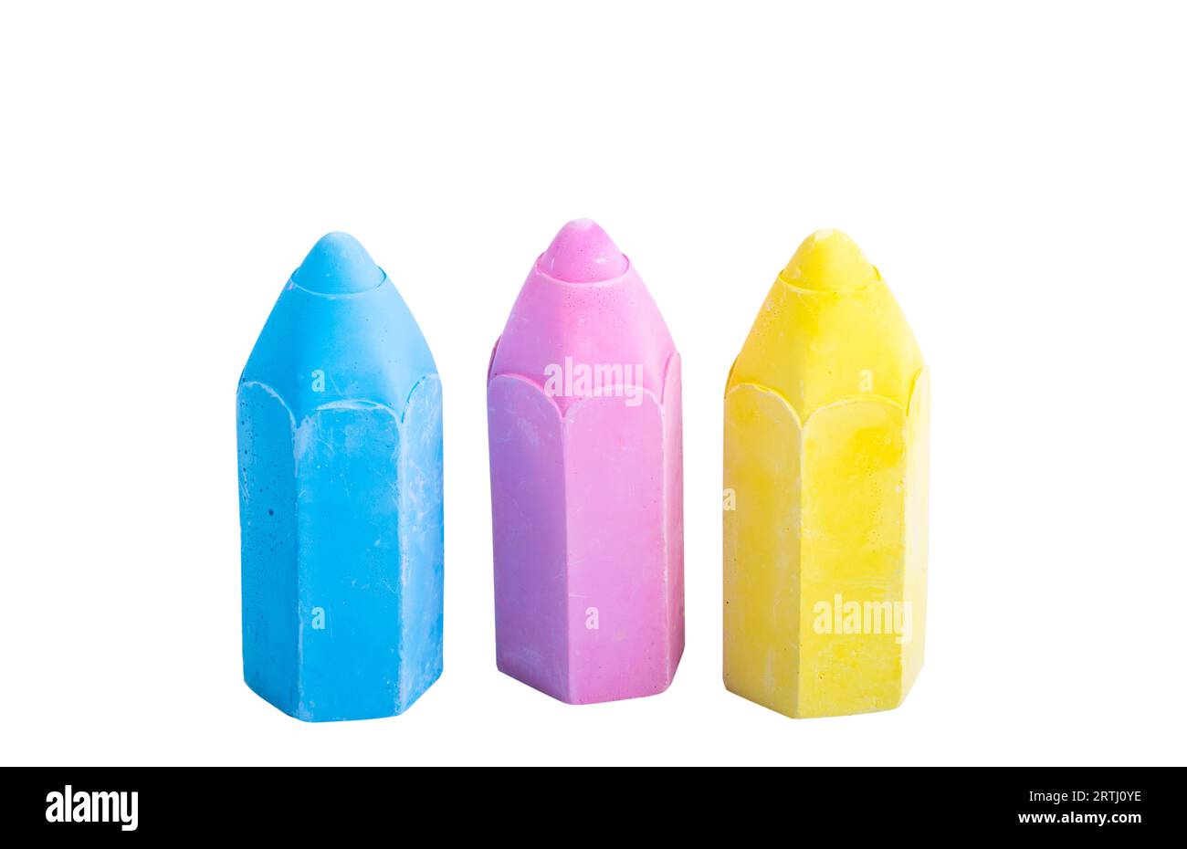 colored chalks isolated on white background Stock Photo - Alamy