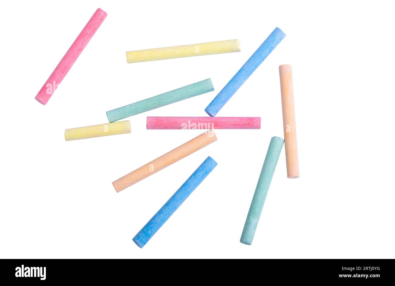 colored chalks isolated on white background Stock Photo - Alamy