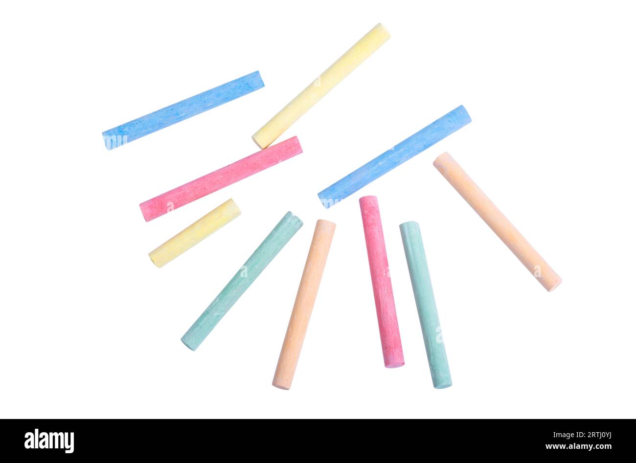 colored chalks isolated on white background Stock Photo - Alamy
