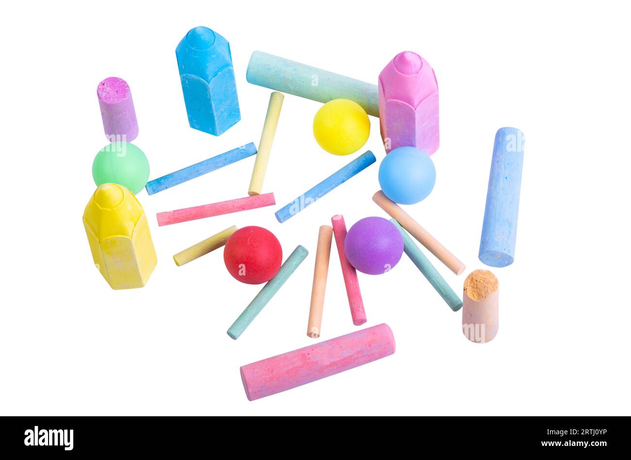 colored chalks isolated on white background Stock Photo - Alamy