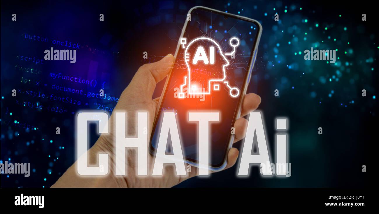 Artificial intelligence conversation concept. Using commands to create ...