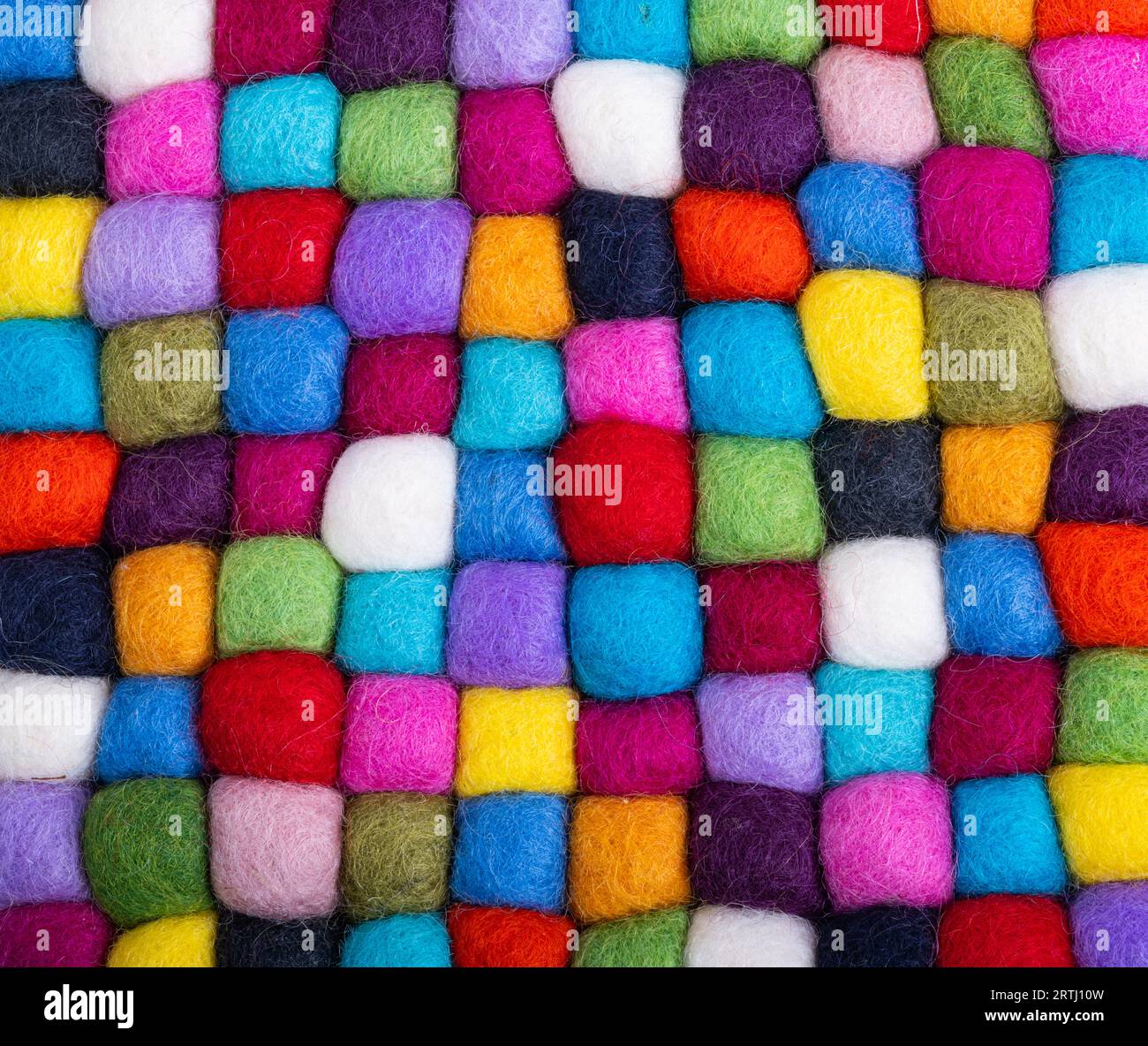 many colorful wool balls aligned in rows Stock Photo - Alamy