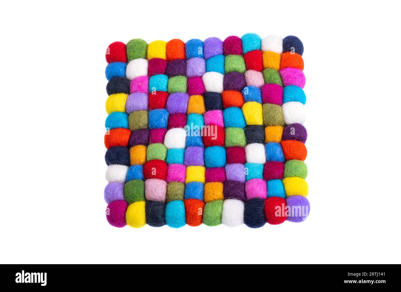 many colorful wool balls aligned in rows Stock Photo - Alamy