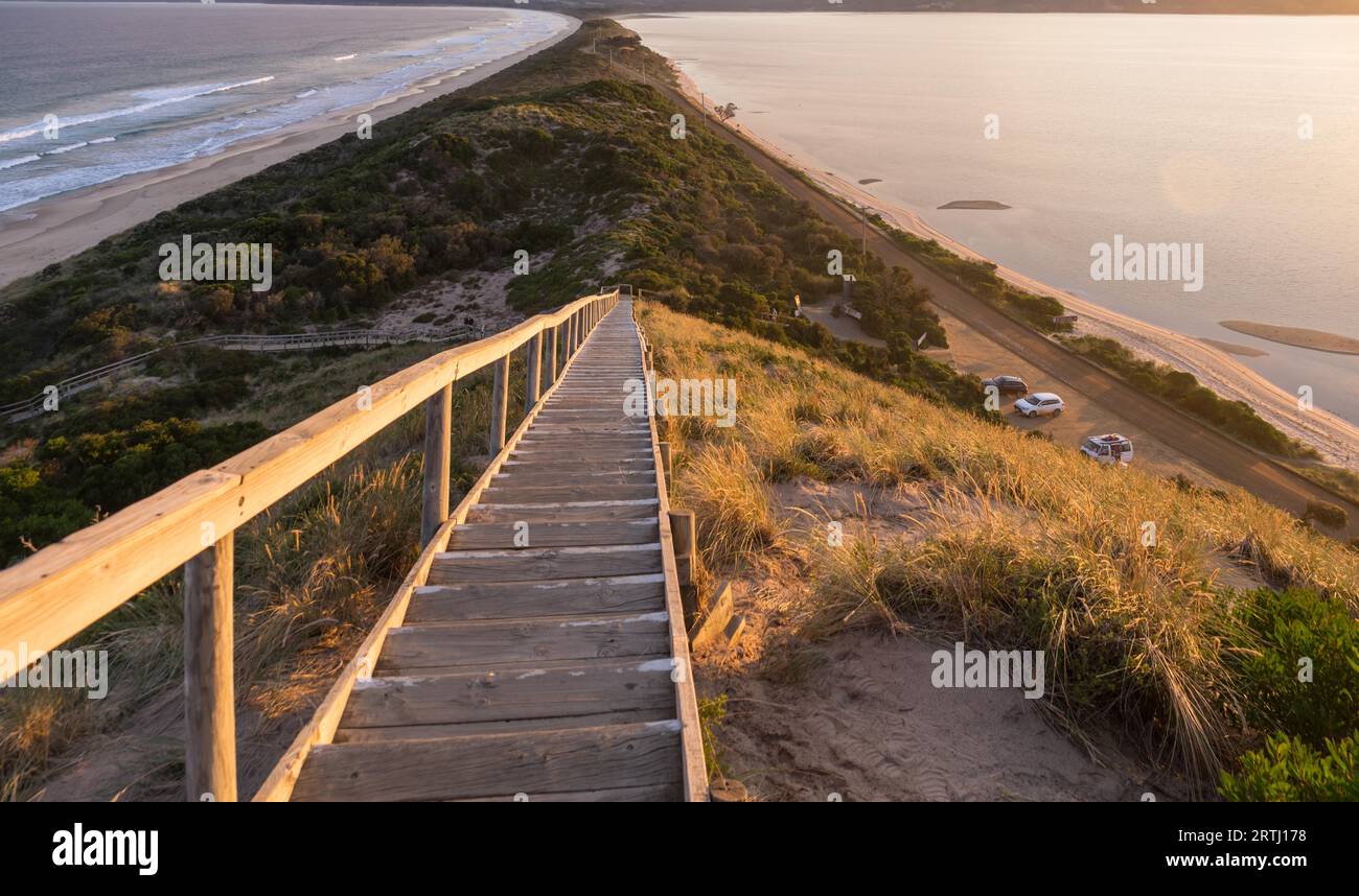The 'Neck' lookout on Bruny Island provides panoramic views over scenic ...