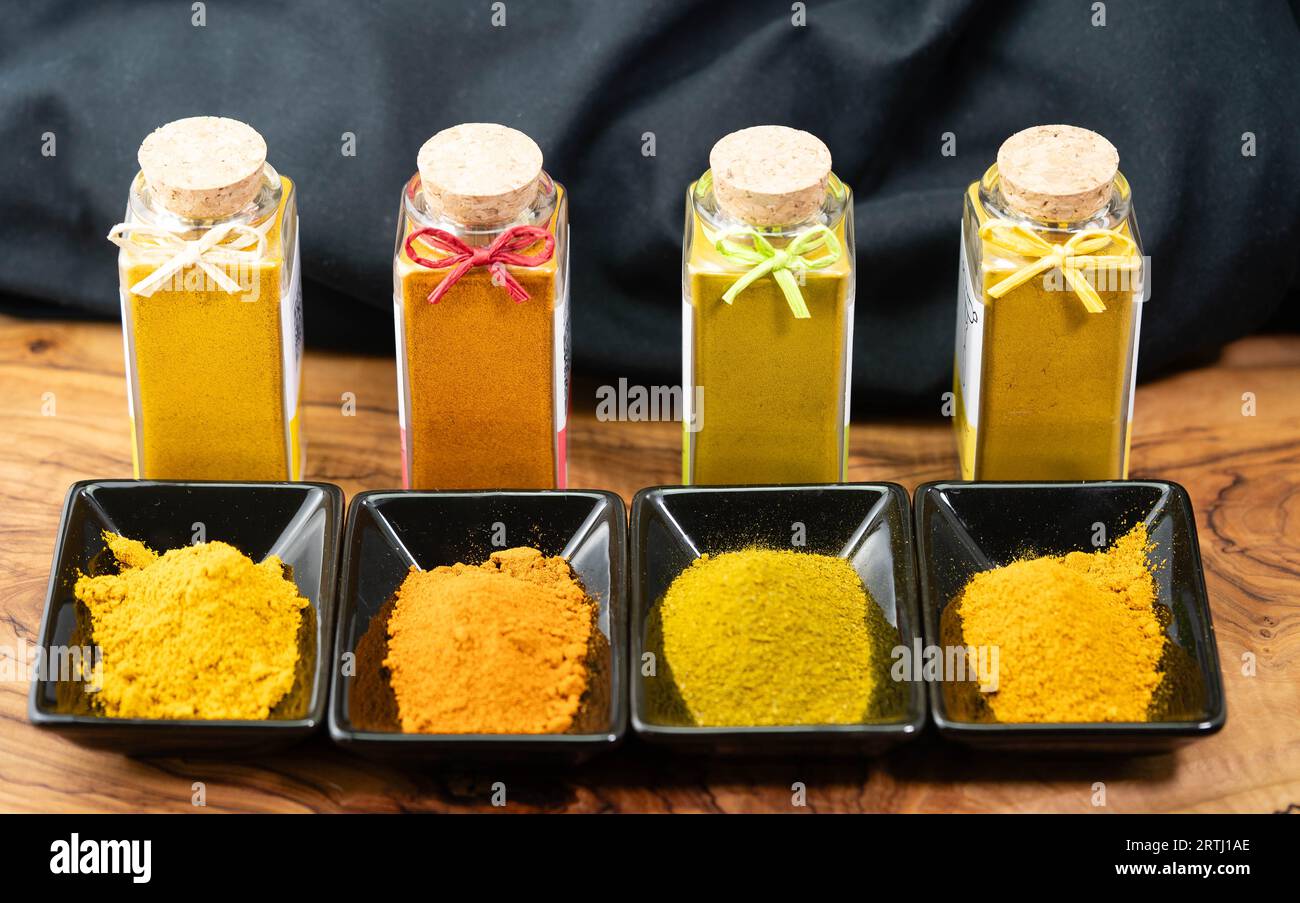 different kinds of Turmeric Curcuma longa curry mix Stock Photo - Alamy