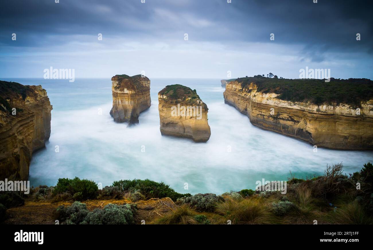 Loch Ard Gorge at Great Ocean Road. This long-exposure captures the ...
