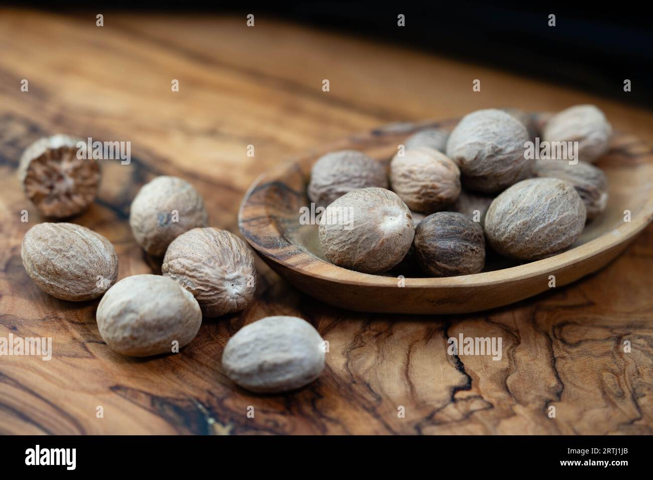 Muscat Fruits of the Nut tree Myristica fragrans Stock Photo - Alamy
