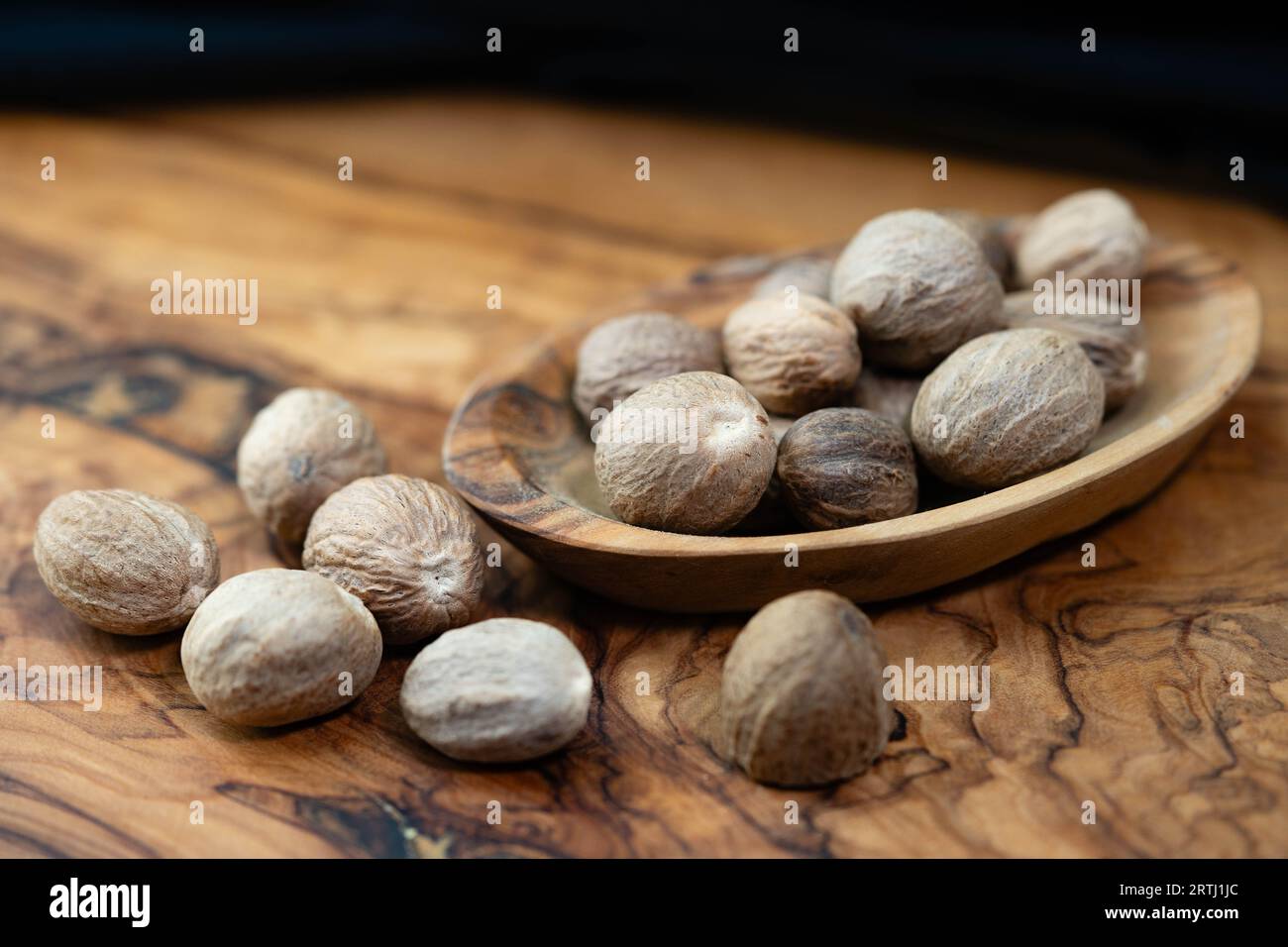Muscat Fruits of the Nut tree Myristica fragrans Stock Photo - Alamy