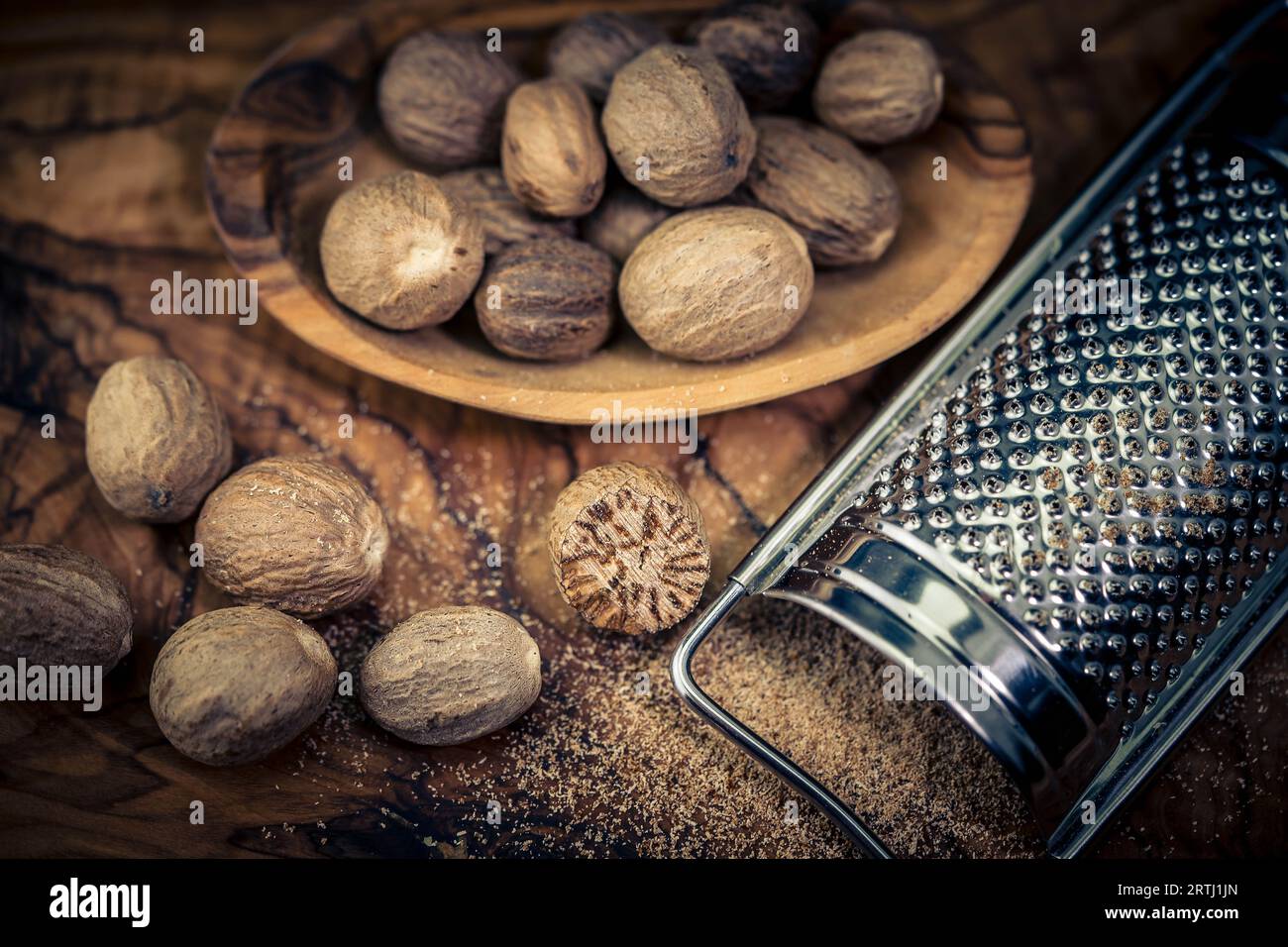 Muscat Fruits of the Nut tree Myristica fragrans Stock Photo - Alamy