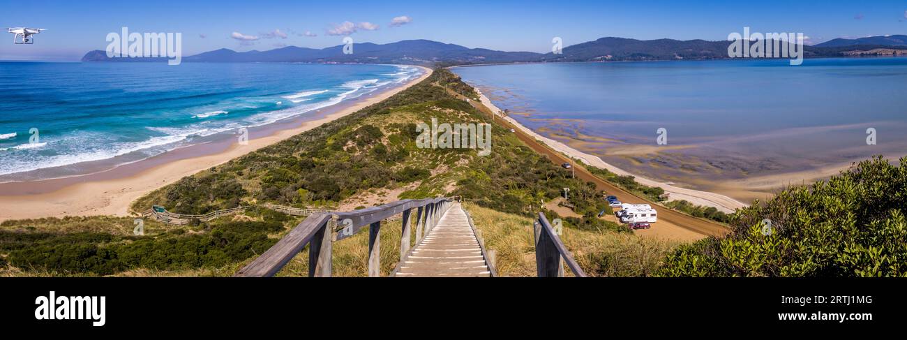 The Neck lookout on Bruny Island provides panoramic views over scenic ...