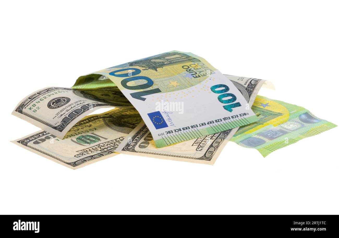 Euro banknotes isolated on white background Stock Photo - Alamy