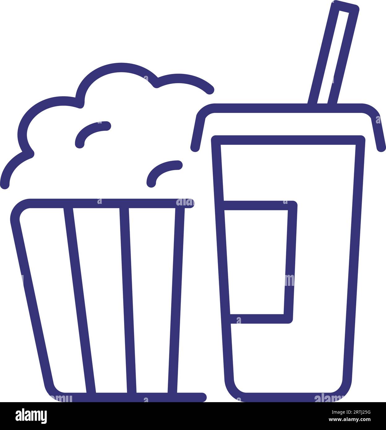 Watching movie icon line Cut Out Stock Images & Pictures - Alamy