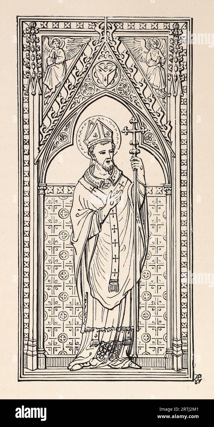 St Augustine, Archbishop of Canterbury. From a drawing by Augustus ...