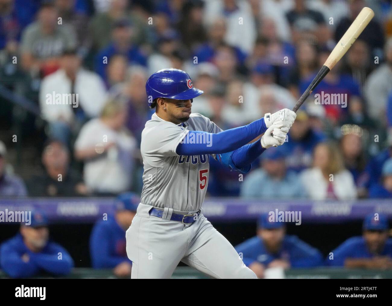Chicago Cubs second baseman Christopher Morel (5) in the third inning ...