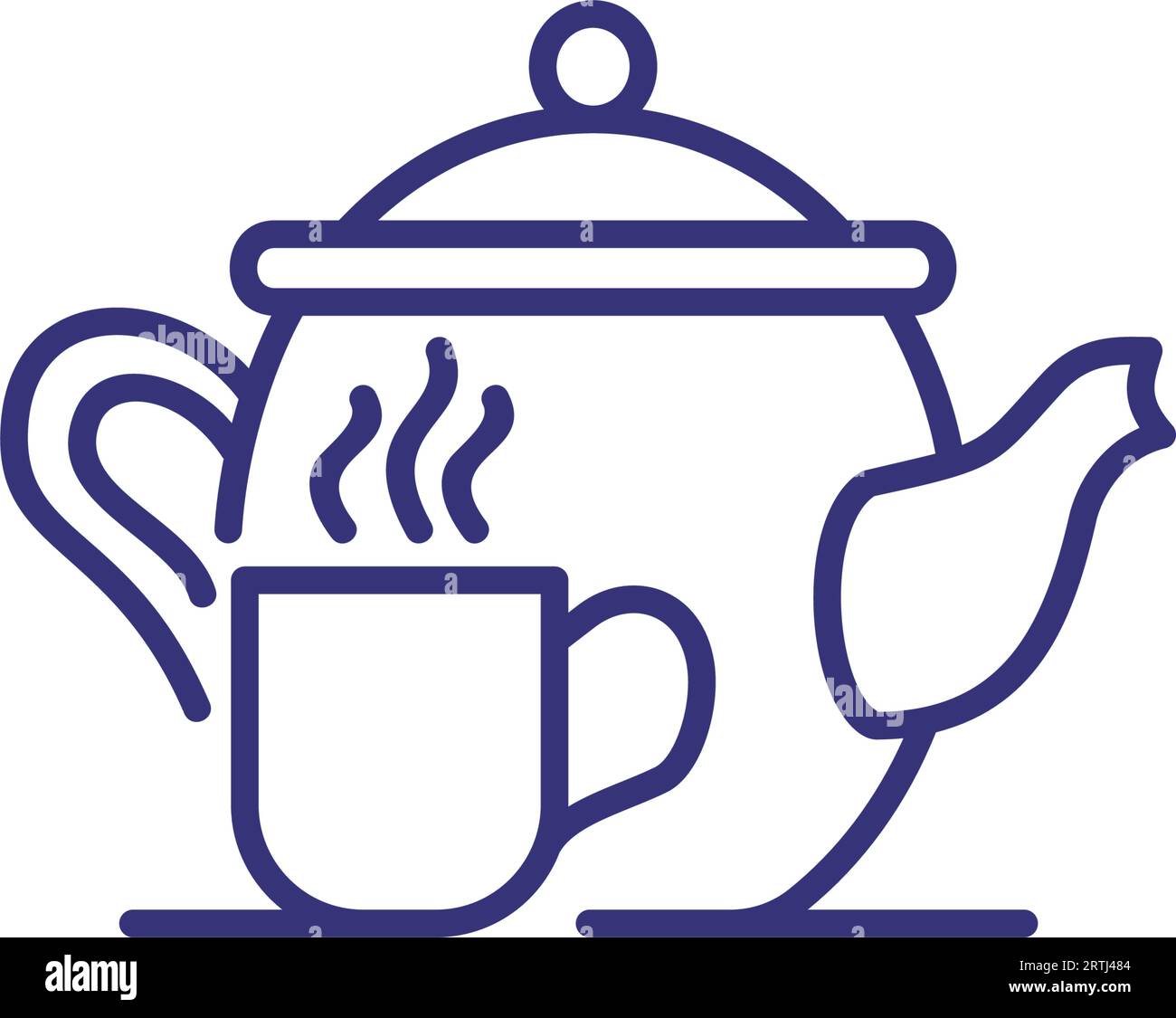 Ceramic kettle icon outline hi-res stock photography and images - Alamy