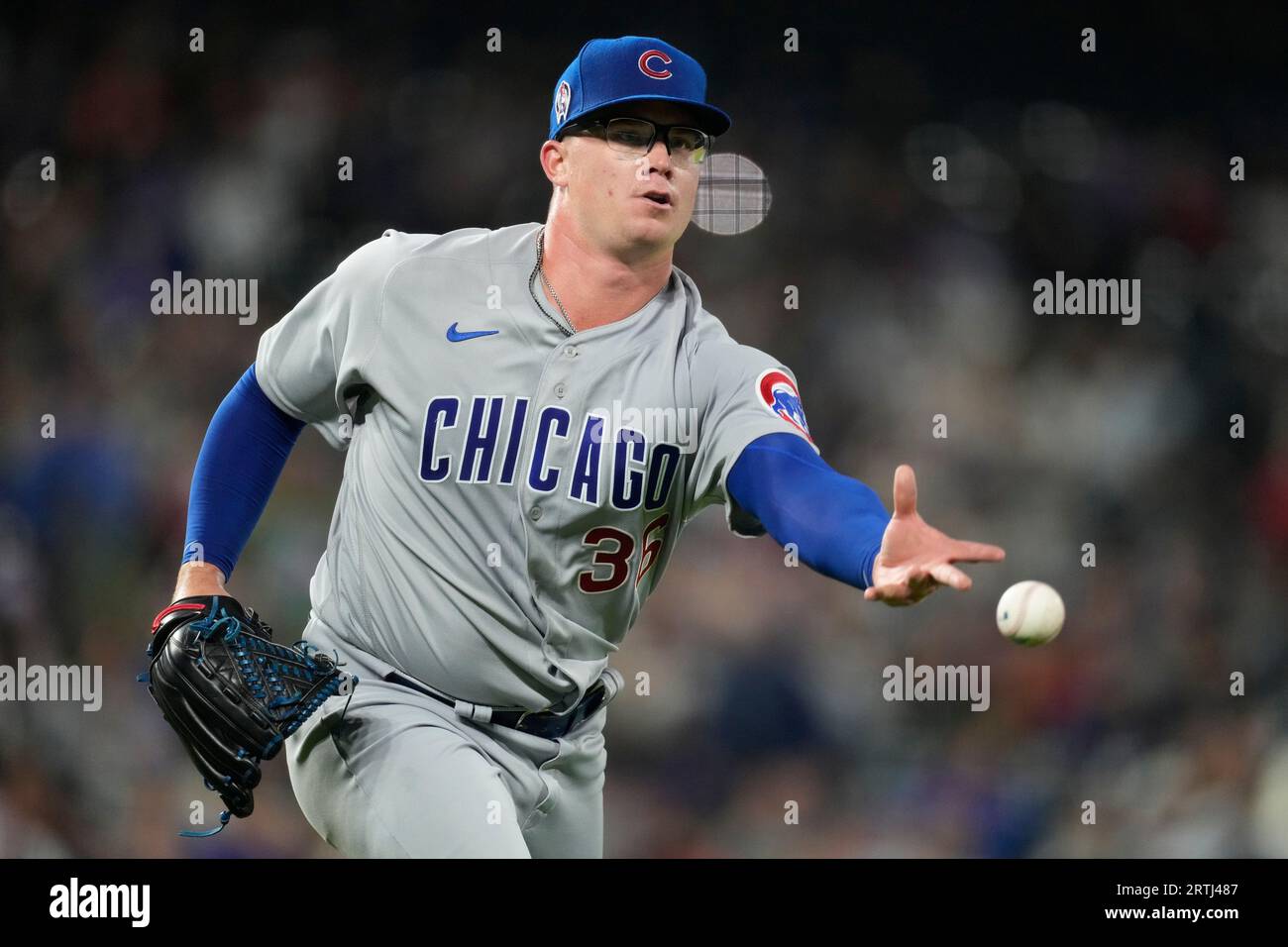 Chicago Cubs starting pitcher Jordan Wicks (36) in the fourth inning of ...