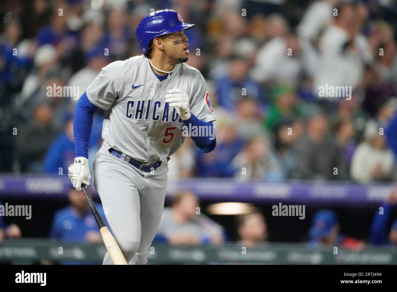 Chicago Cubs second baseman Christopher Morel (5) in the fifth inning ...