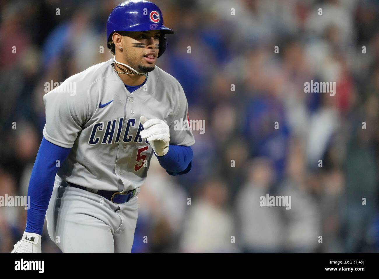Chicago Cubs second baseman Christopher Morel (5) in the fifth inning ...