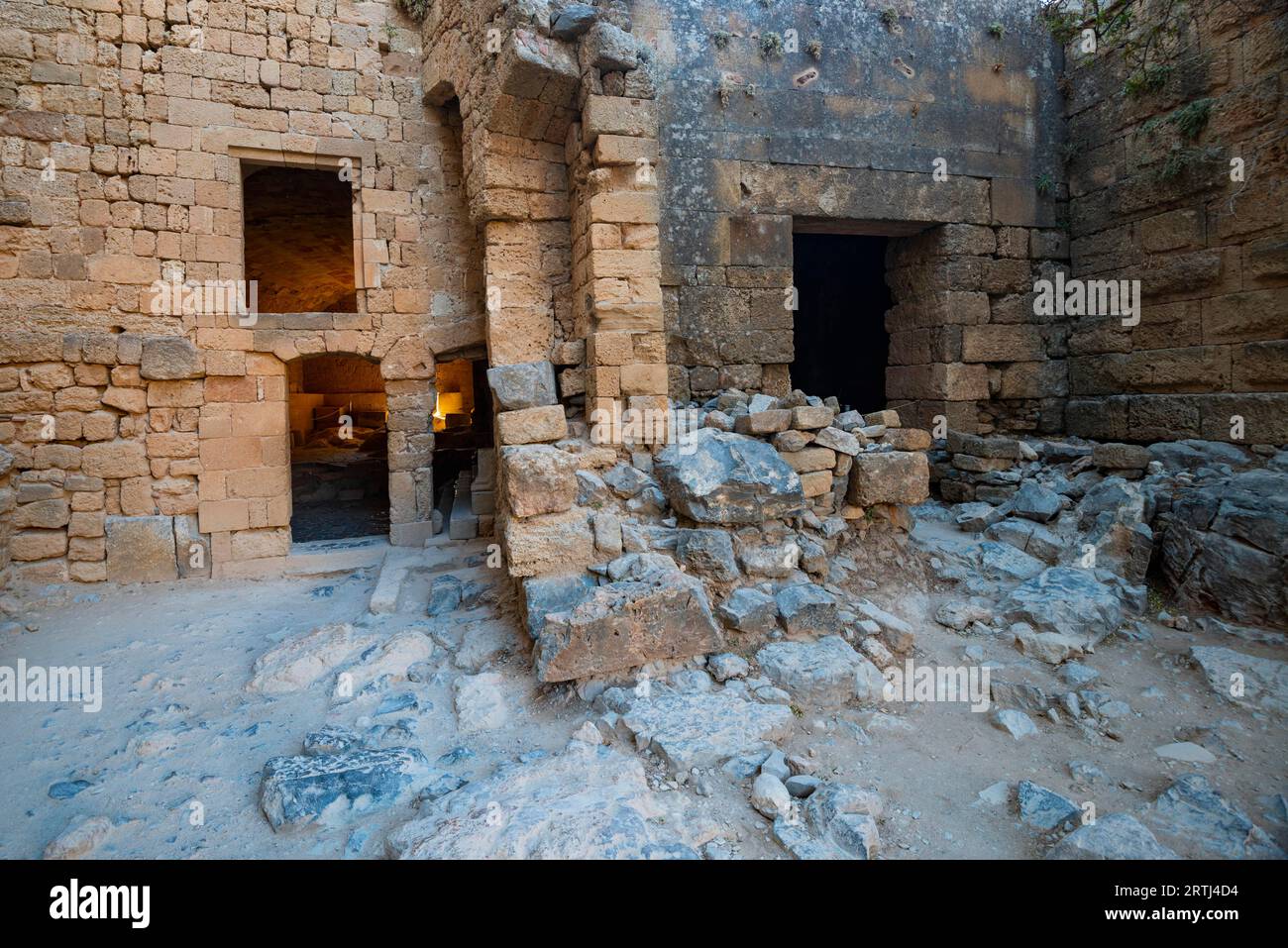 Acropolis of Lindos, Catacombs below the Acropolis, Rhodes, Greece ...