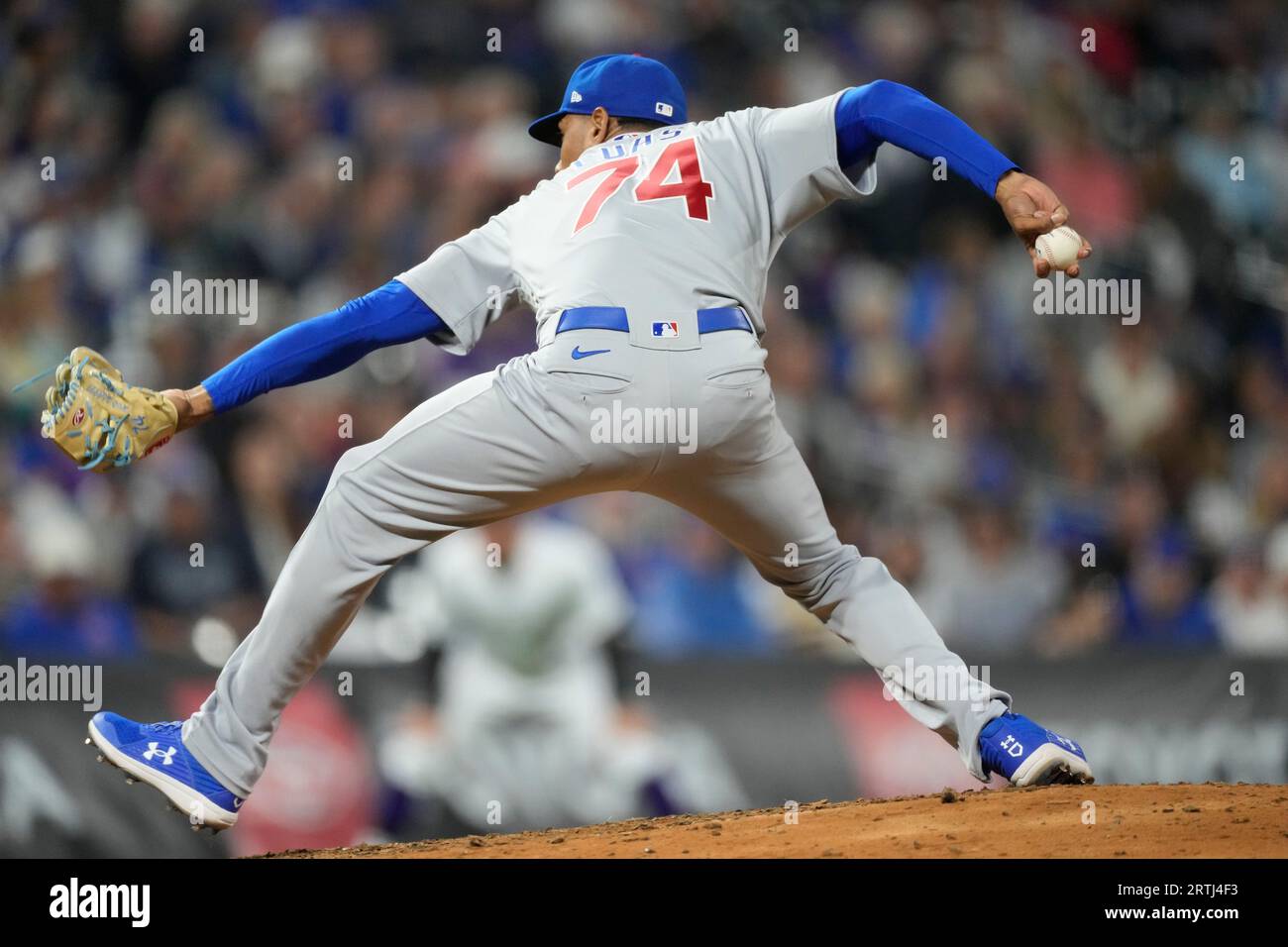 Chicago Cubs relief pitcher Jose Cuas (74) in the seventh inning of a ...