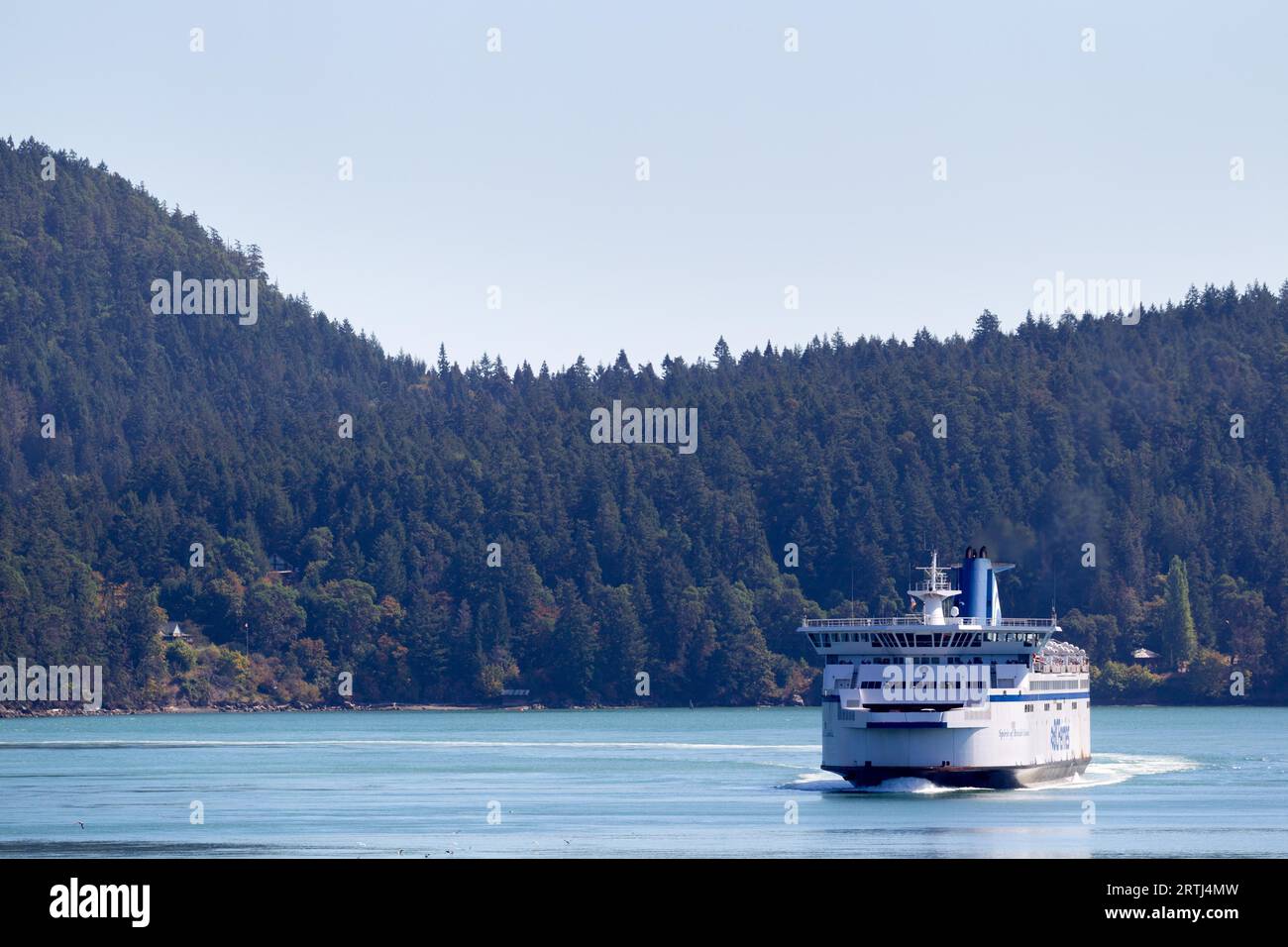 The Spirit of British Columbia, a BC Ferries ferry, in the sea between ...