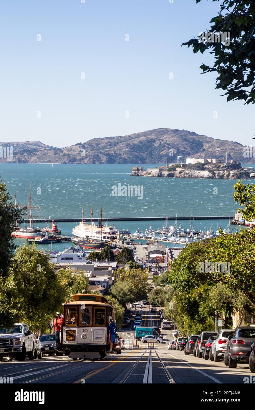 Cable Car on Hyde Street in San Francisco, California, USA, with ...
