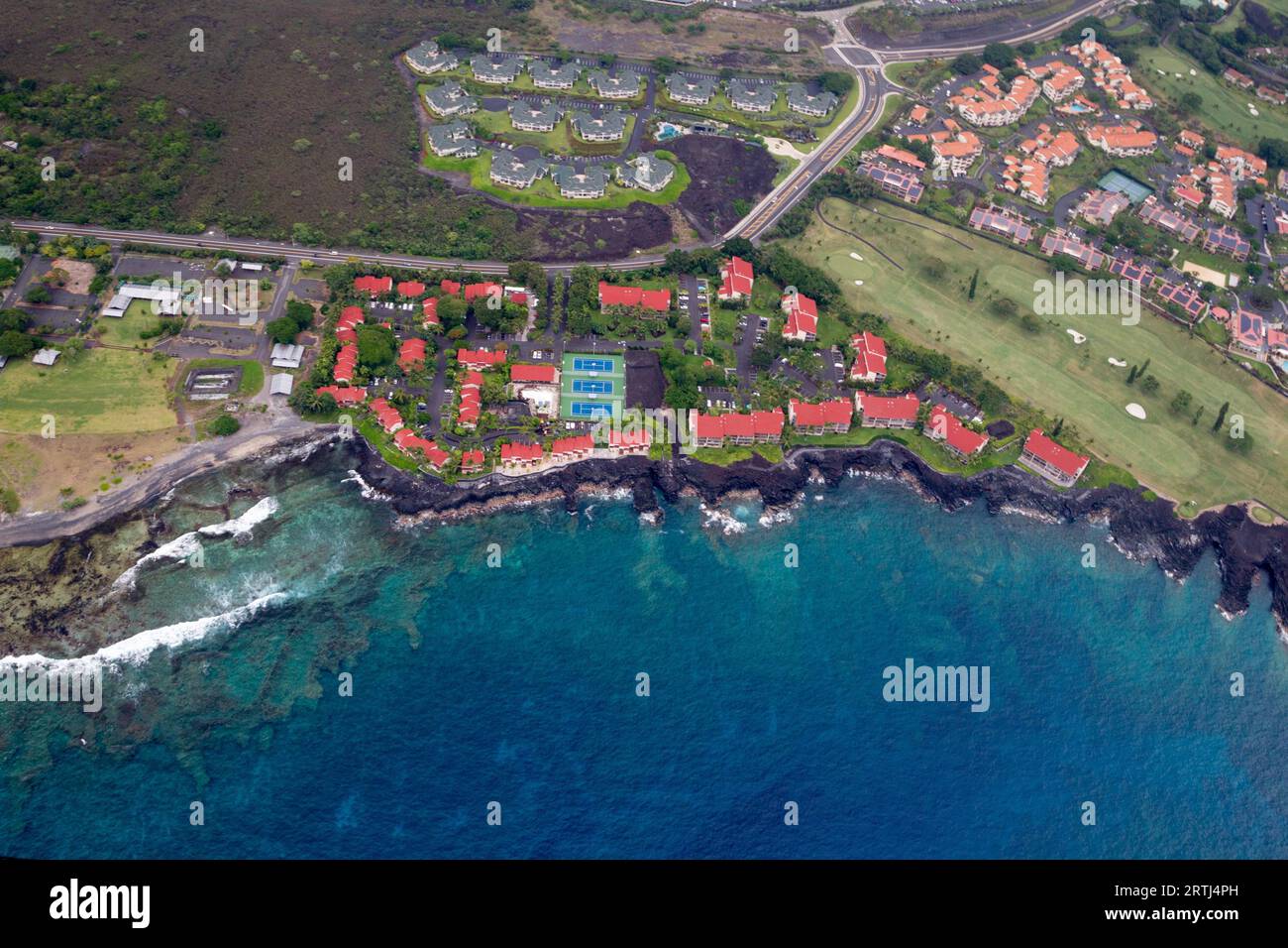 Aerial view Royal Aloha Vacation Club in Kailua-Kona on the Big Island ...