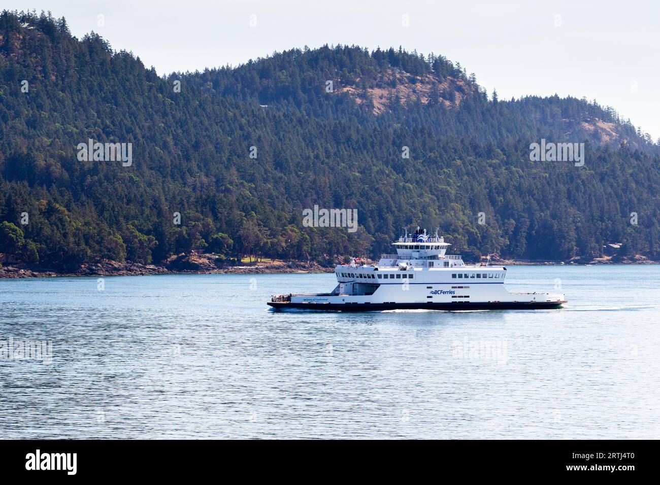Ferry between the Gulf Islands in the Strait of Georgia off Vancouver ...