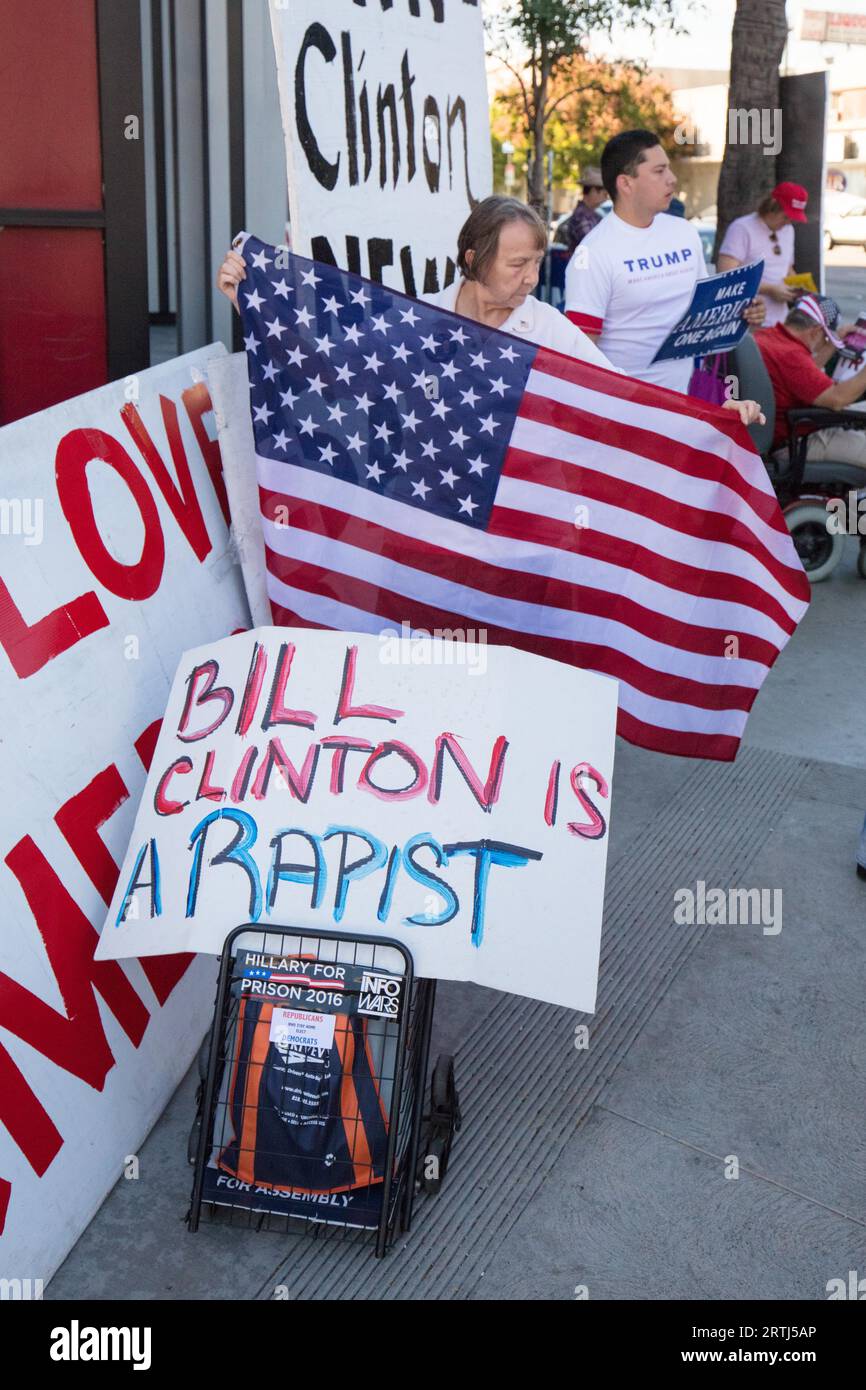 LOS ANGELES, USA, OCTOBER 22: A pro Donald Trump rally outside a CNN ...