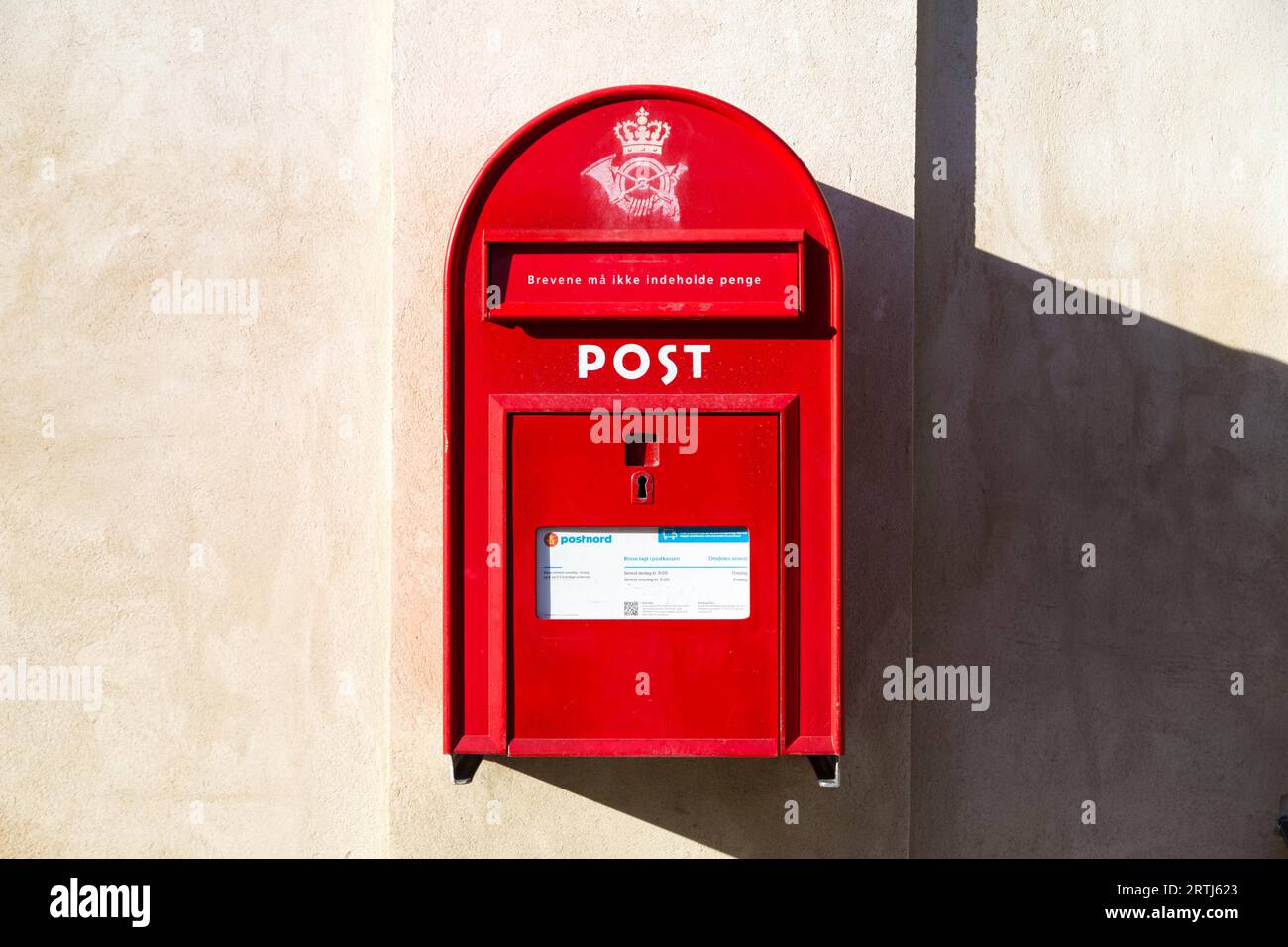 Copenhagen, Denmark, November 03, 2016: A traditional red public ...