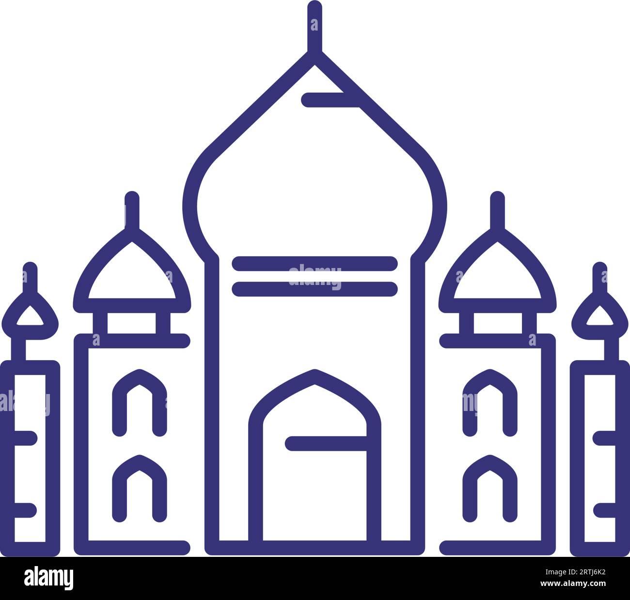 Taj Mahal line icon Stock Vector Image & Art - Alamy