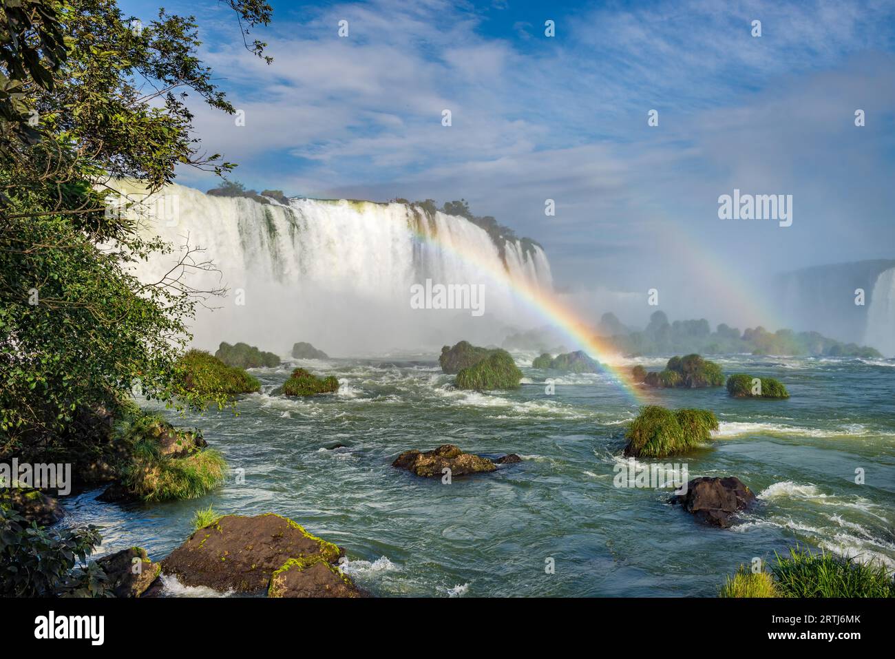 Cataratas waterfalls view from the bottom with some rocks covered by ...