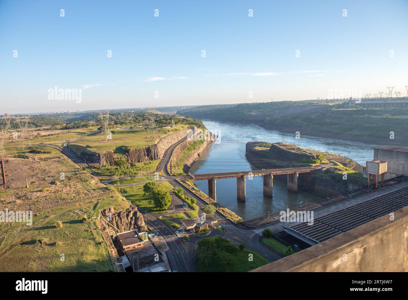 Foz do Iguazu, Brazil, july 8, 2016: View from the top of Itaipu dam ...