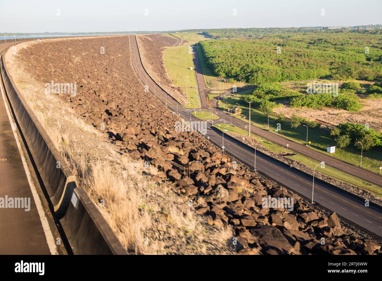 Foz do Iguazu, Brazil, july 8, 2016: View from the top of Itaipu dam ...